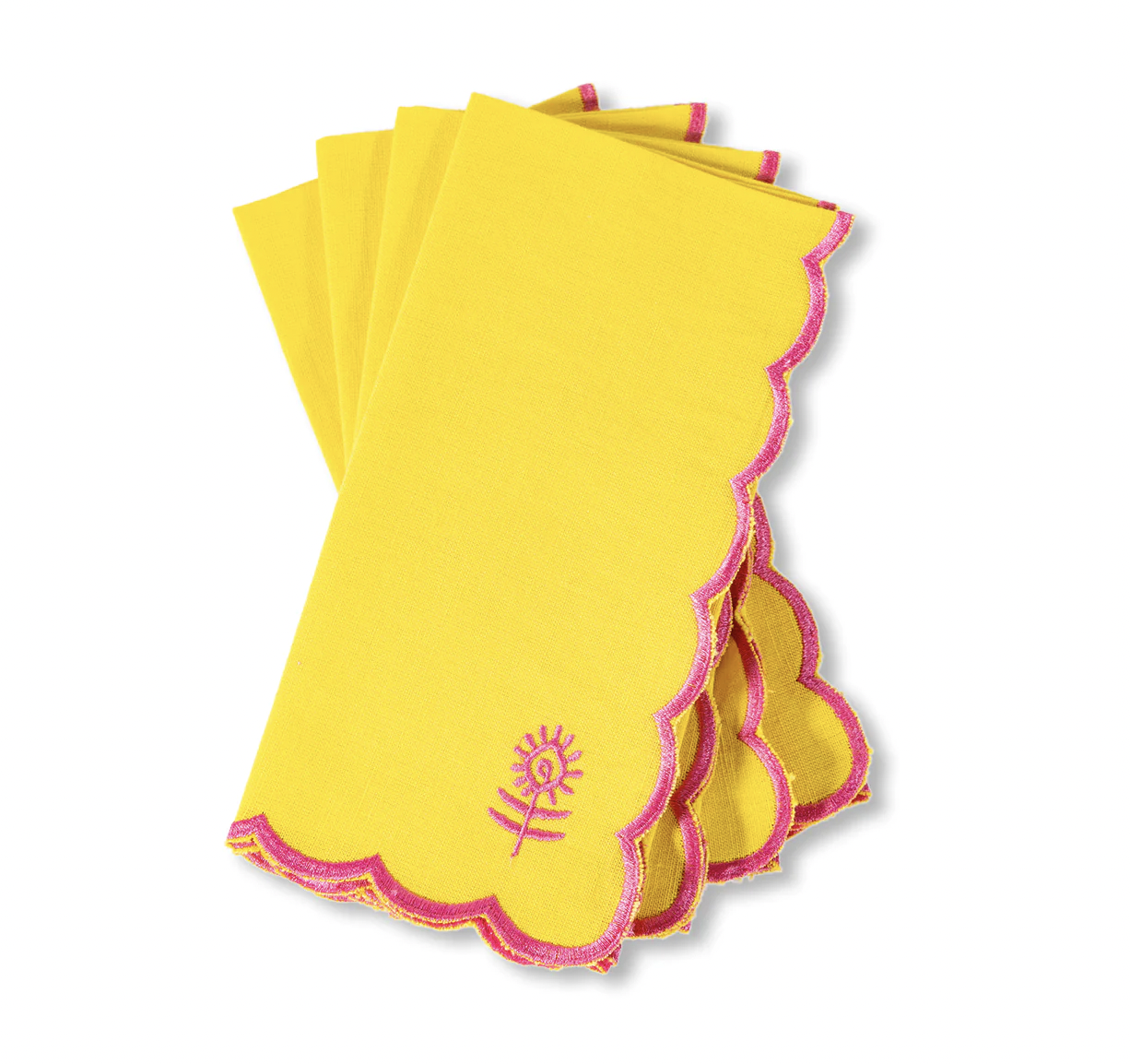 Yellow Scalloped Linen Napkins – Hiles Two