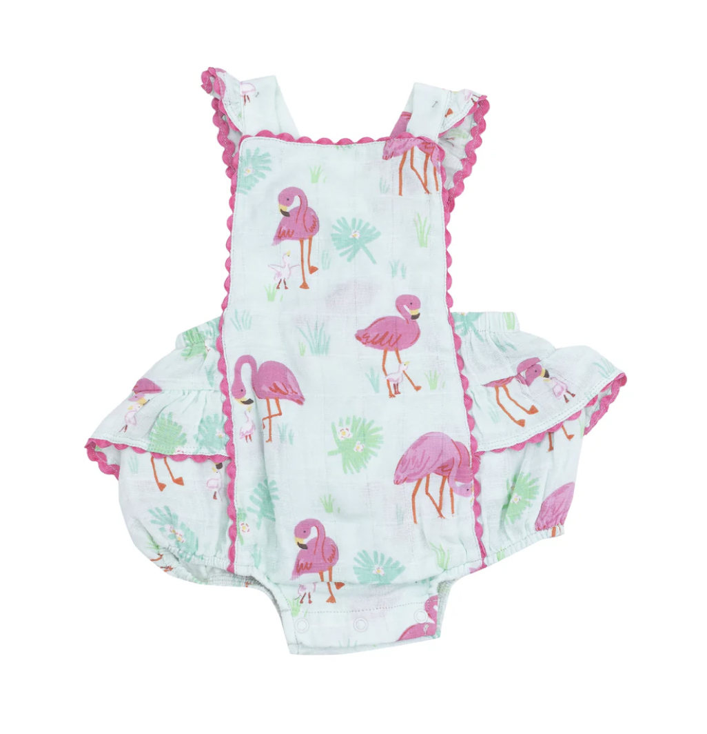 Flamingos Ric-Rac Ruffle Sunsuit – Hiles Two