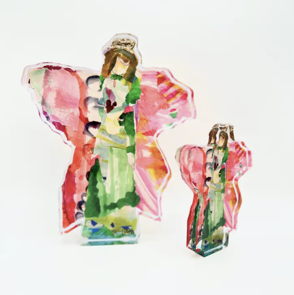 Acrylic Angel - Emerald/Pink – Hiles Two