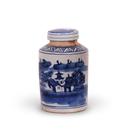Blue & White Reproduction Tea Tin – Hiles Two