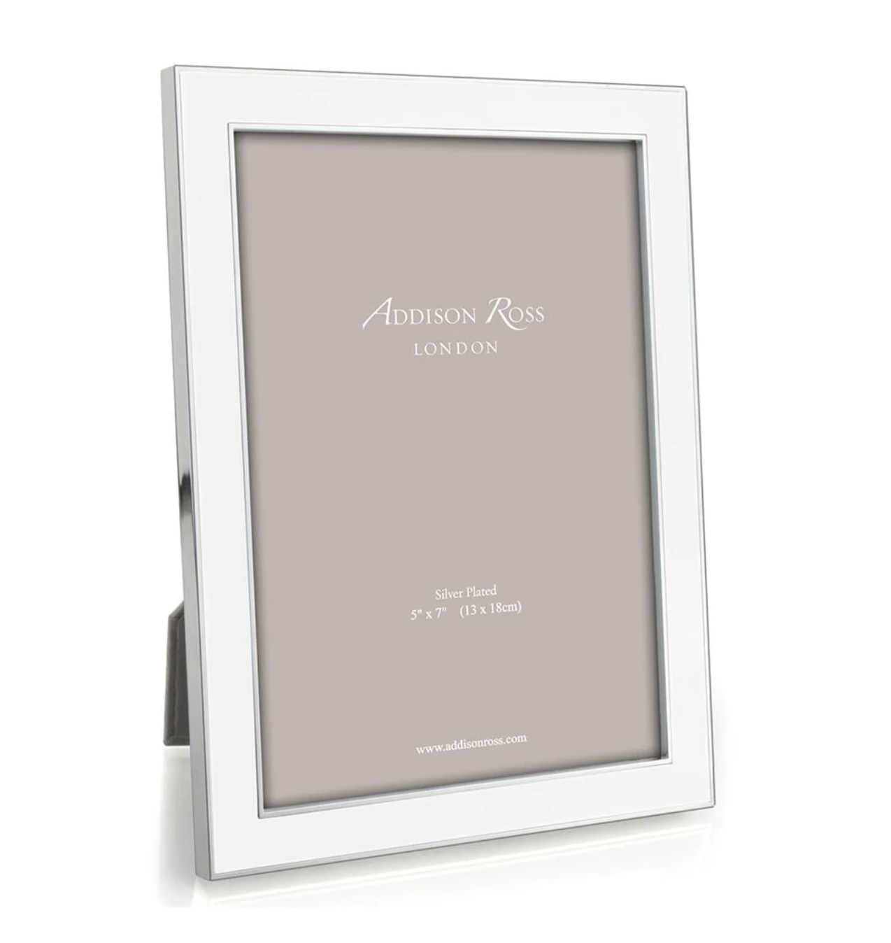 White Enamel Picture Frame with Silver Trim – Hiles Two